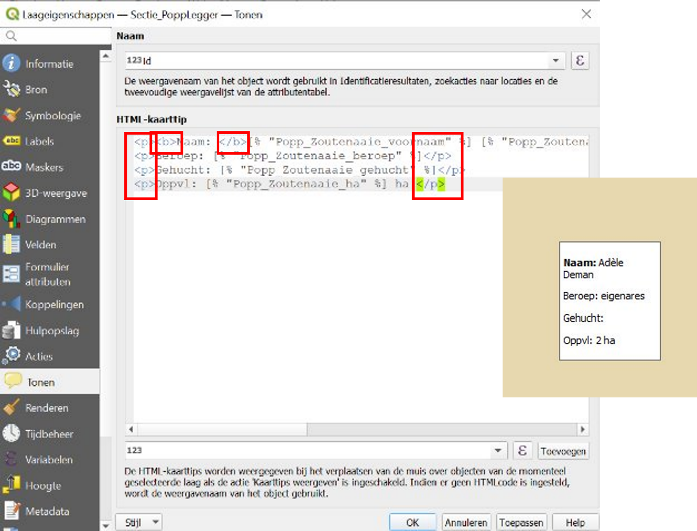 Kaarten bewerken in QGIS